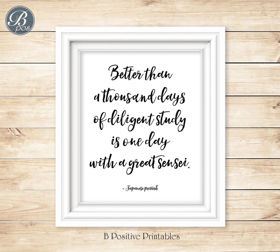 Sensei Gift, Art Print, Karate Teacher Gift, Japanese Proverb ...