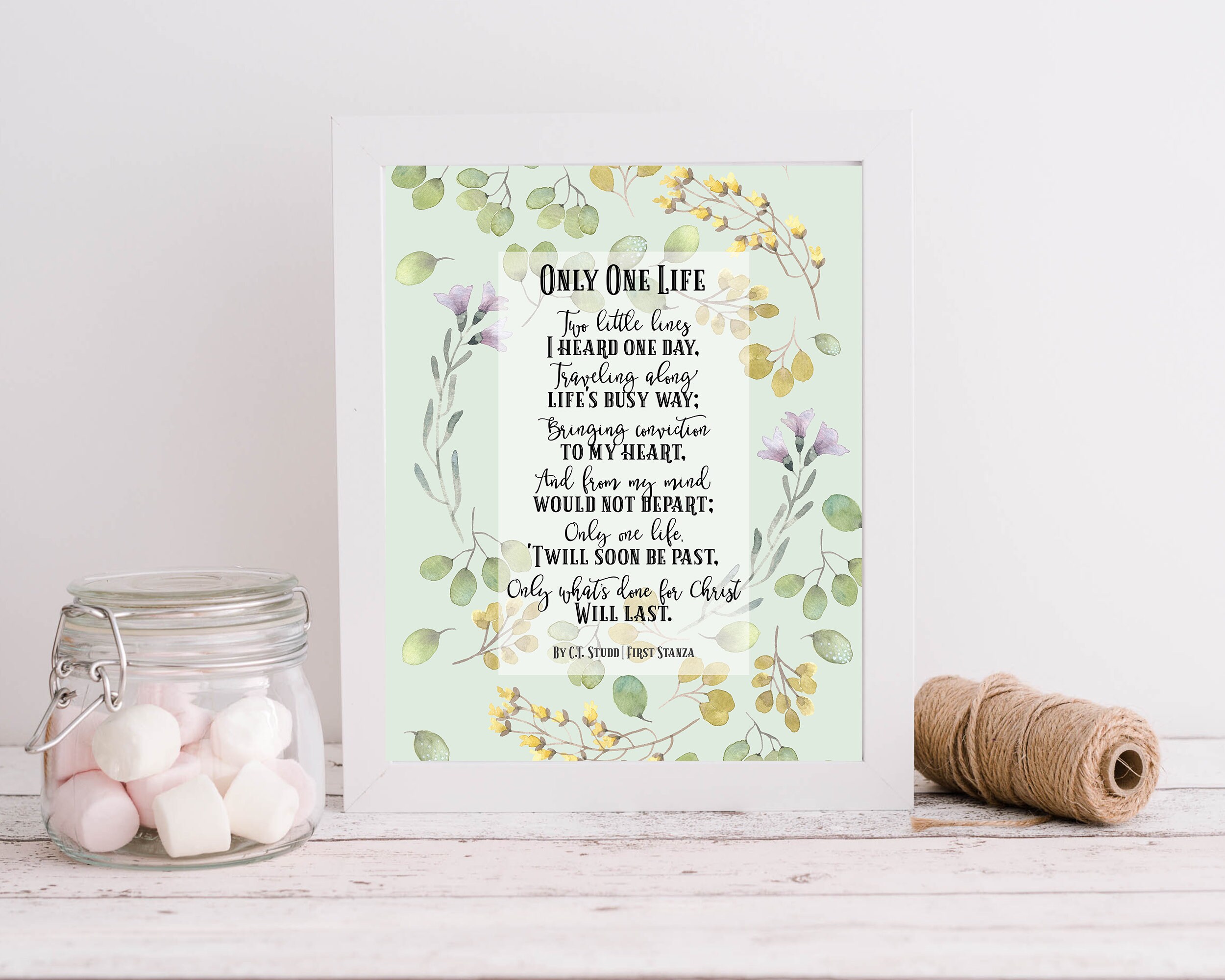 PRINTED Christian Poster Wall Art Only One Life What's Done for Christ ...