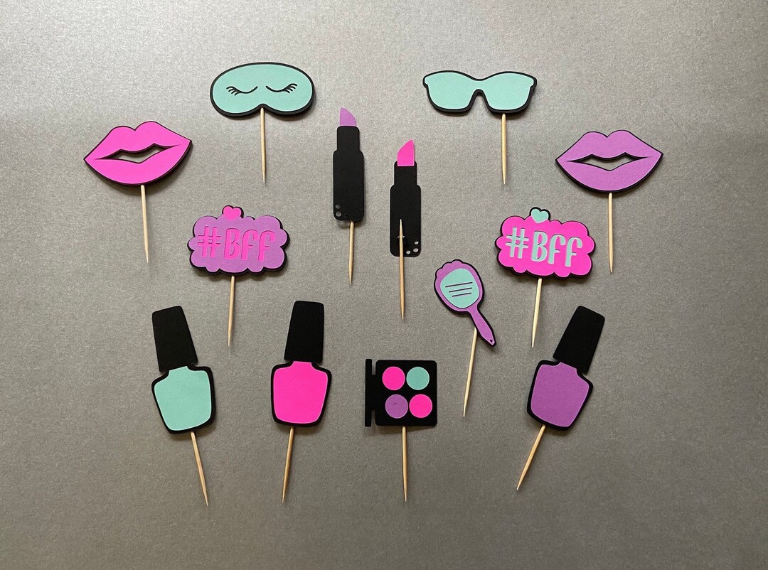 12 Spa Cupcake Toppers, Make up Birthday Cupcake, Glam Cupcake Toppers ...