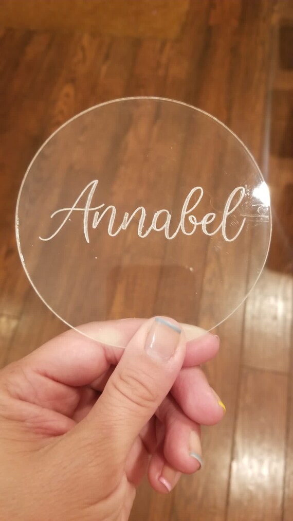 Wedding Name Tag Acrylic Engraved Place Card Table Place - Etsy