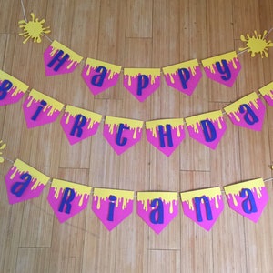 Slime Party, Paint Party, Slime Birthday Banner, Paint Banner, Splat ...