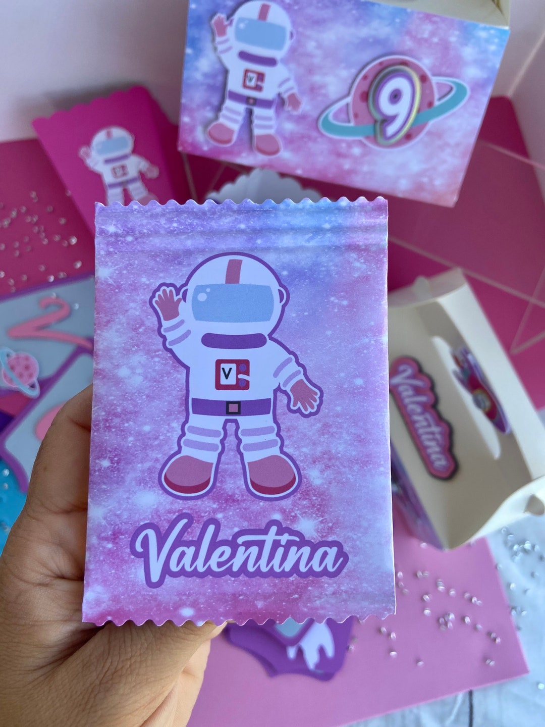 12 Girl Astronaut Fruit Snack Wrapper, ANY THEME Fruit Snack Label ...