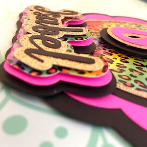 Rainbow Cheetah Cake Topper, Custom Cheetah Cake Topper, Rainbow Animal ...