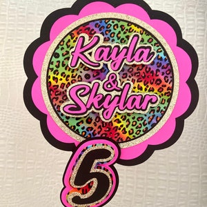 Rainbow Cheetah Cake Topper, Custom Cheetah Cake Topper, Rainbow Animal ...