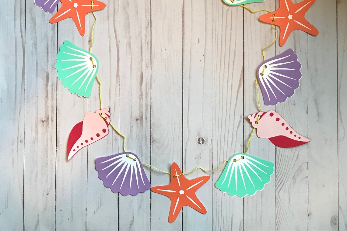 Under the Sea Banner - Mermaid Banner - Shellfish Decoration - Etsy