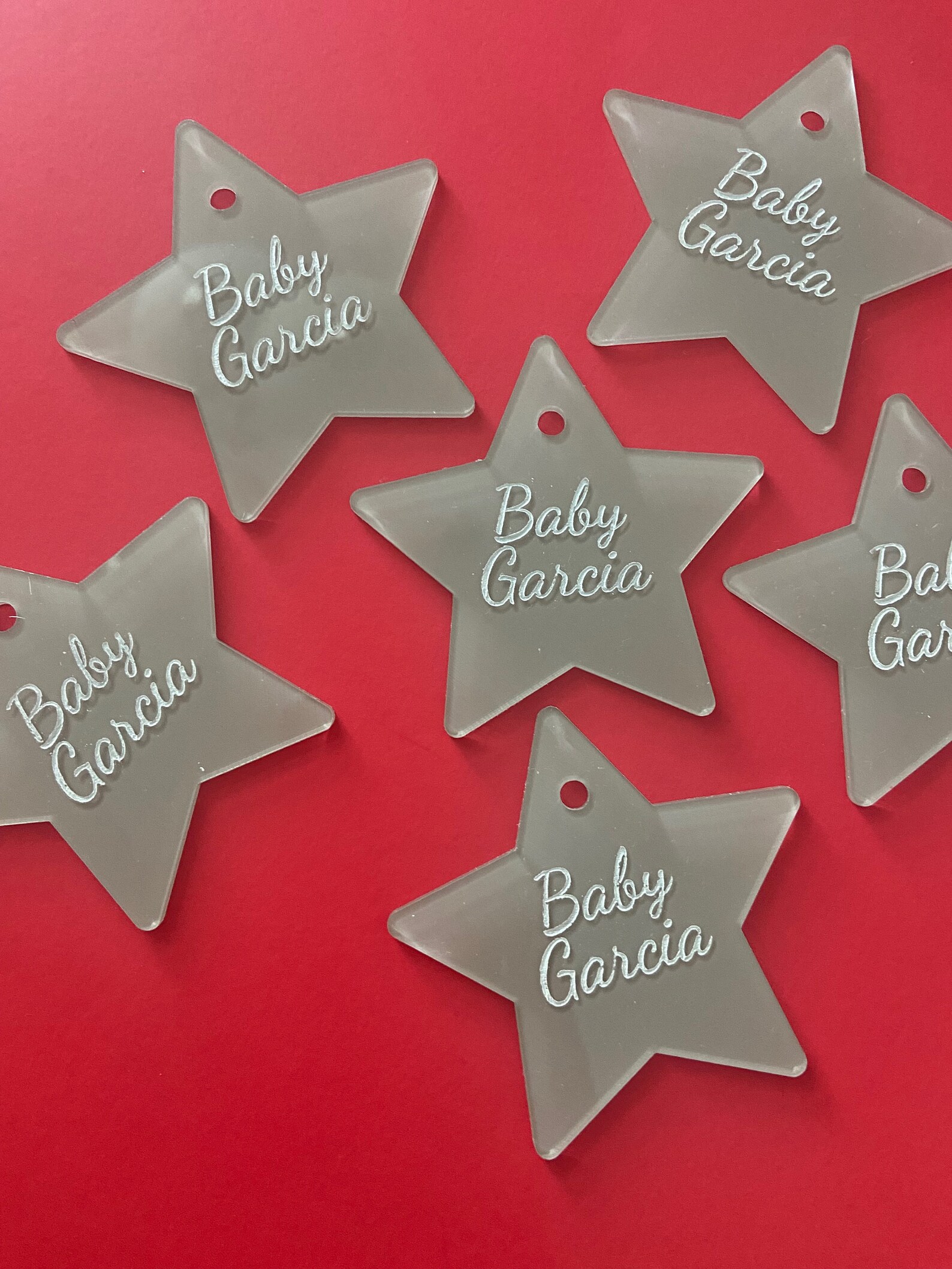 Acrylic Engraved Star Tag, Baby Shower Favor Tags, Acrylic Custom Place ...