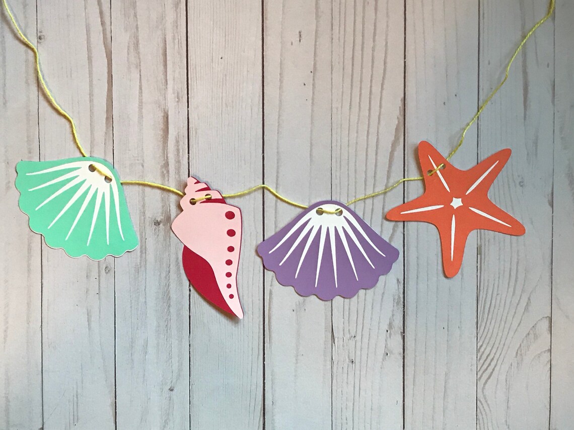 Under the Sea Banner - Mermaid Banner - Shellfish Decoration - Etsy