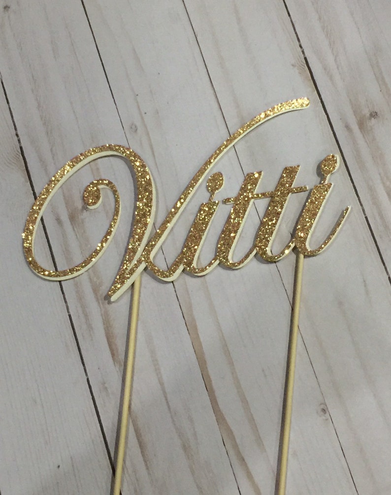 Custom Gold Glitter Cake Topper - Etsy