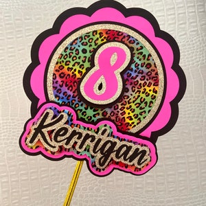Rainbow Cheetah Cake Topper Custom Cheetah Cake Topper - Etsy
