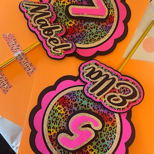 Rainbow Cheetah Cake Topper, Custom Cheetah Cake Topper, Rainbow Animal ...