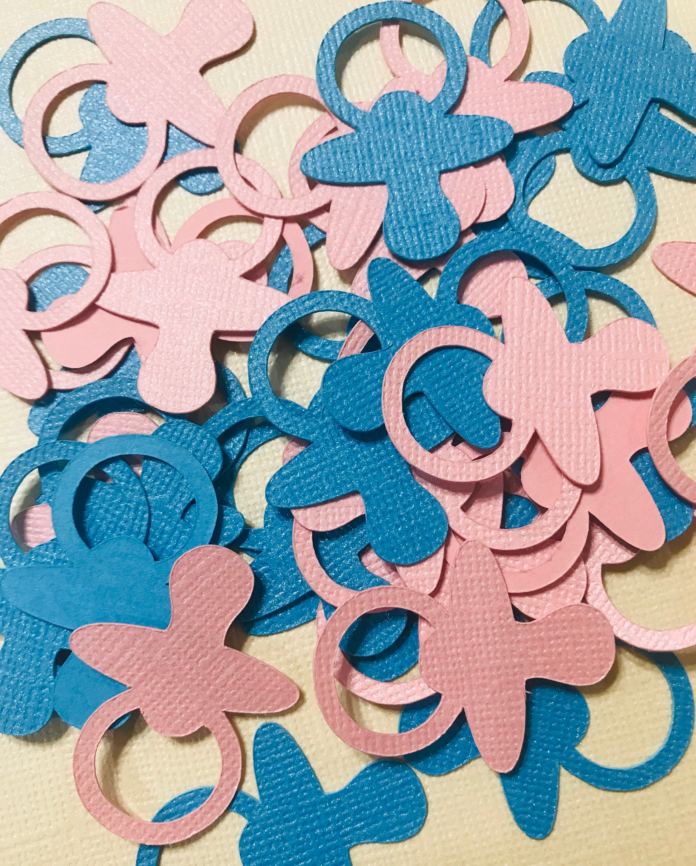Gender Reveal Pacifier Confetti Baby Shower Confetti Blue | Etsy