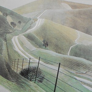 Eric Ravilious - CHALK PATHS in 12" X 10" Ivory Double Mount Ready to ...