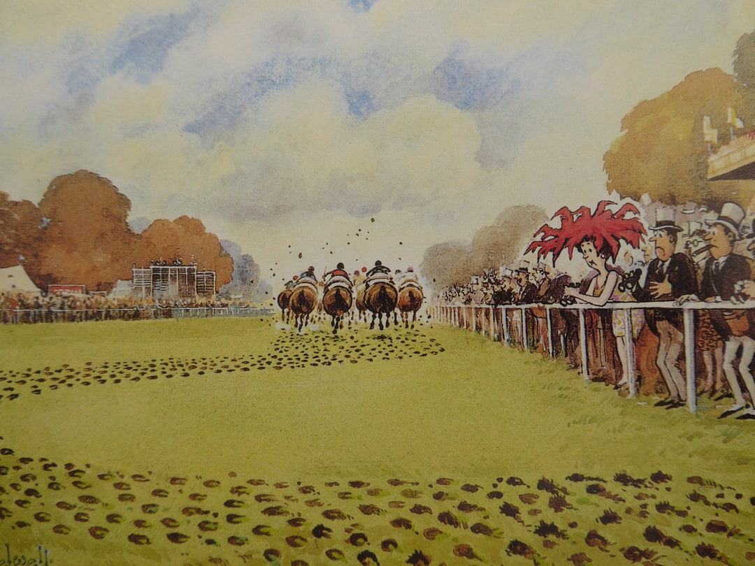 THE HOME STRAIGHT - Sporting Prints Horse Racing Vintage Comical Funny ...