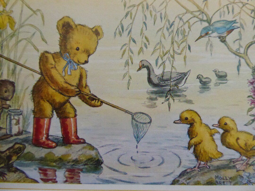 CAUGHT a TADPOLE, TEDDY - Molly Brett Book Print Soft White Double ...