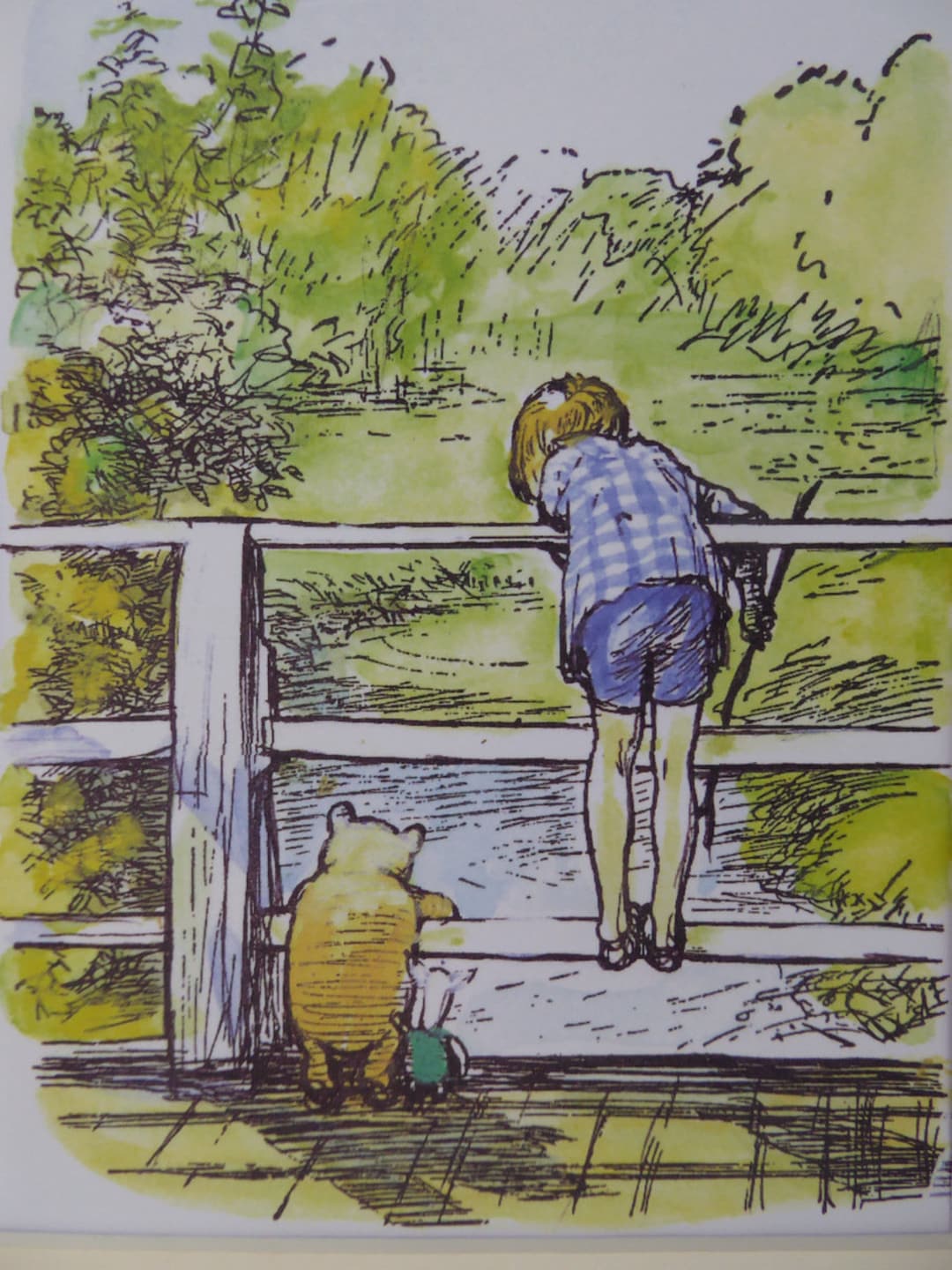 Winnie the Pooh & Christopher Robin Playing Pooh Sticks in - Etsy New ...