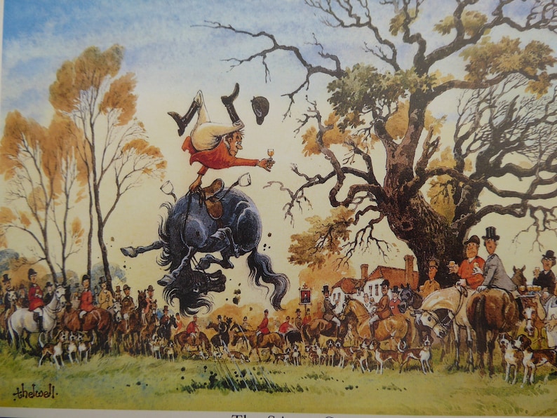 THE STIRRUP CUP Thelwell Sporting Prints Vintage Comical Funny ...