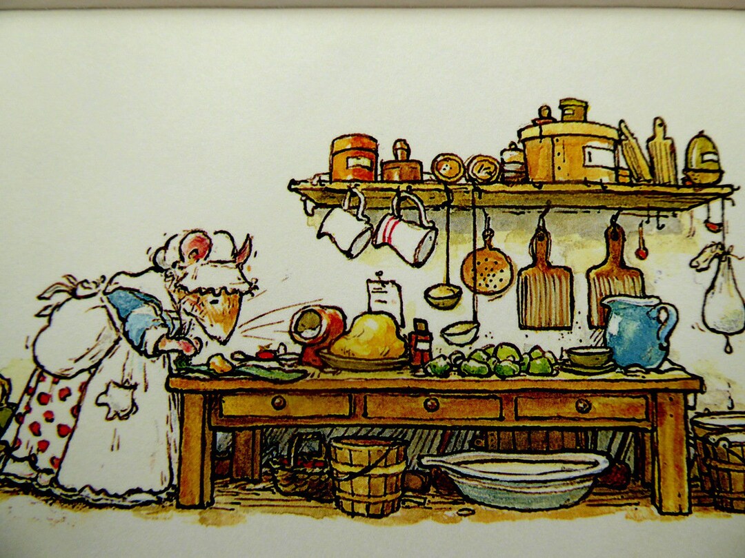 Brambly Hedge POPPY IN the KITCHEN - 10" X 8" Double Mount Ready to ...