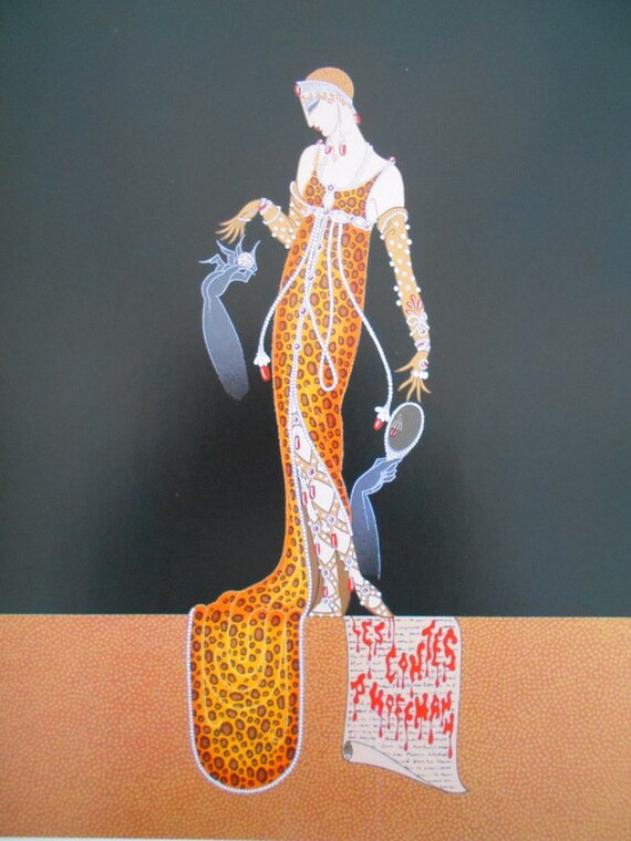 JULIETTE Erte Print From a Art Deco Book in 14 X | Etsy