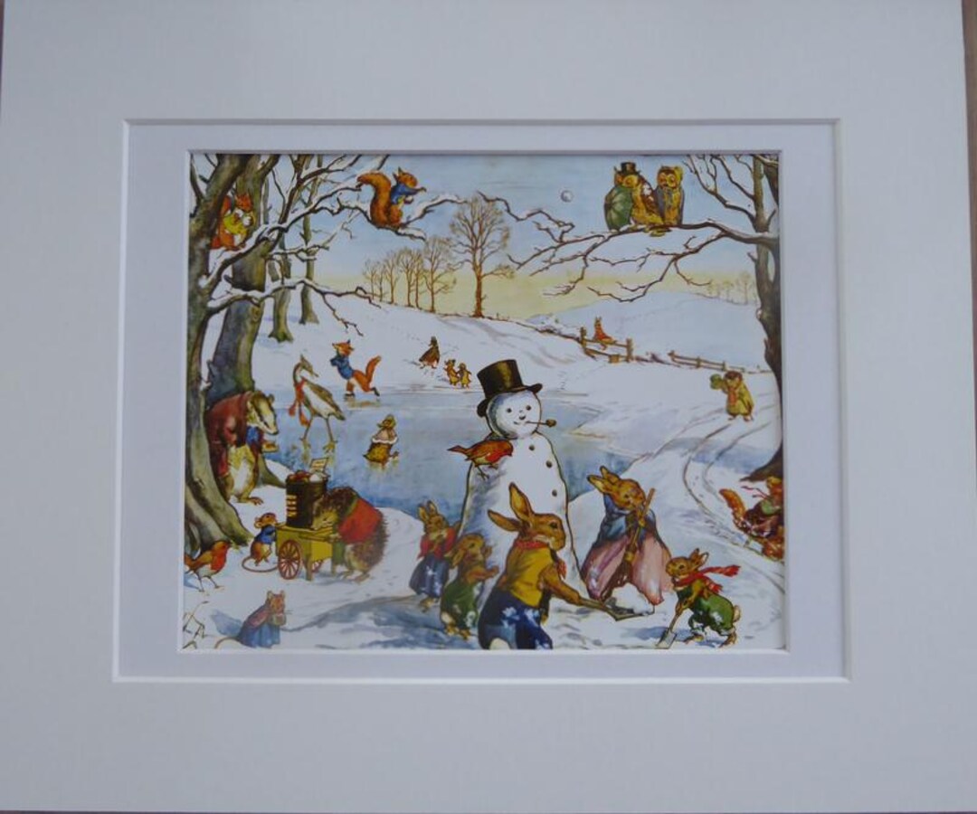 SNOW TIME - Molly Brett Book Print in 12" X 10" Soft White Double ...