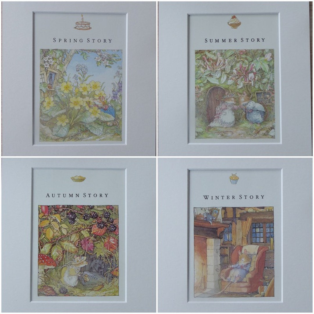 Brambly Hedge Four Seasons - Spring Summer Autumn Winter - Four Mounted ...