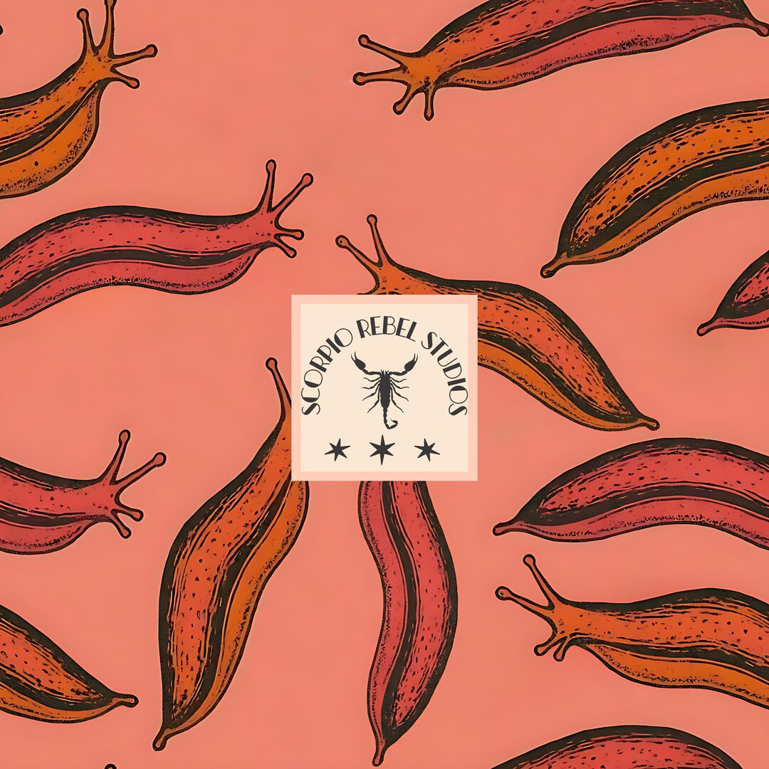 Cute Pink & Orange Slug Wallpaper Seamless Retro Creature Pattern ...