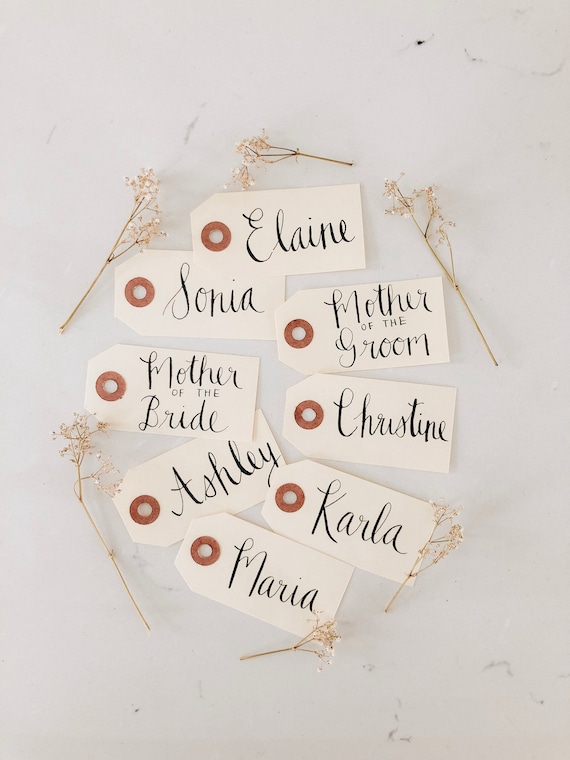 Set of 10 Calligraphy Gift Tags - Etsy