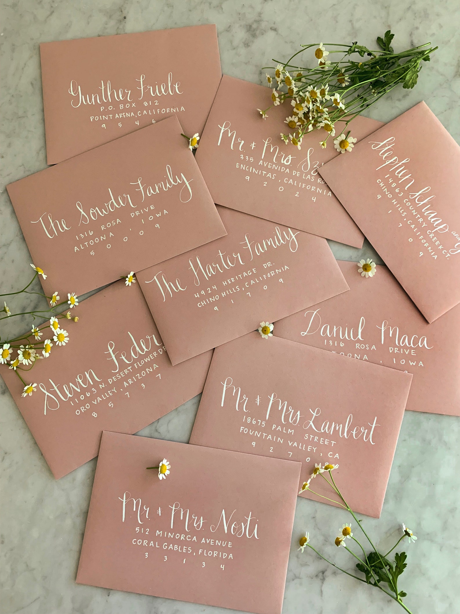 Custom Calligraphy Wedding Envelopes - Etsy