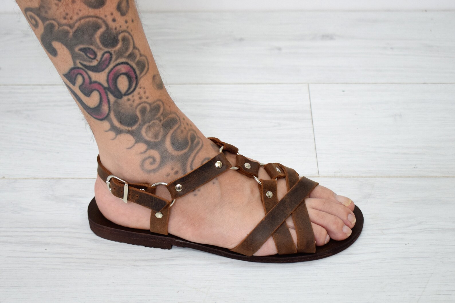 Roman Greek Leather Sandals for Men - Etsy