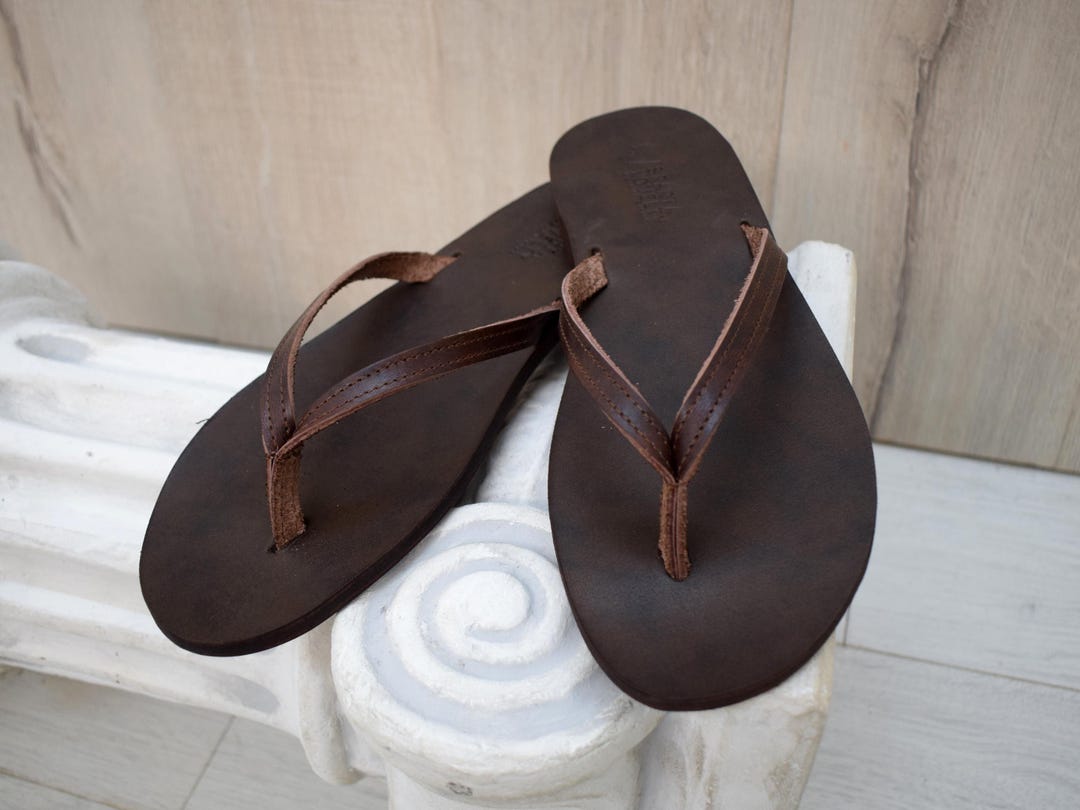 Earthing Minimalist Flip Flops Leather Sandals for Men - Etsy