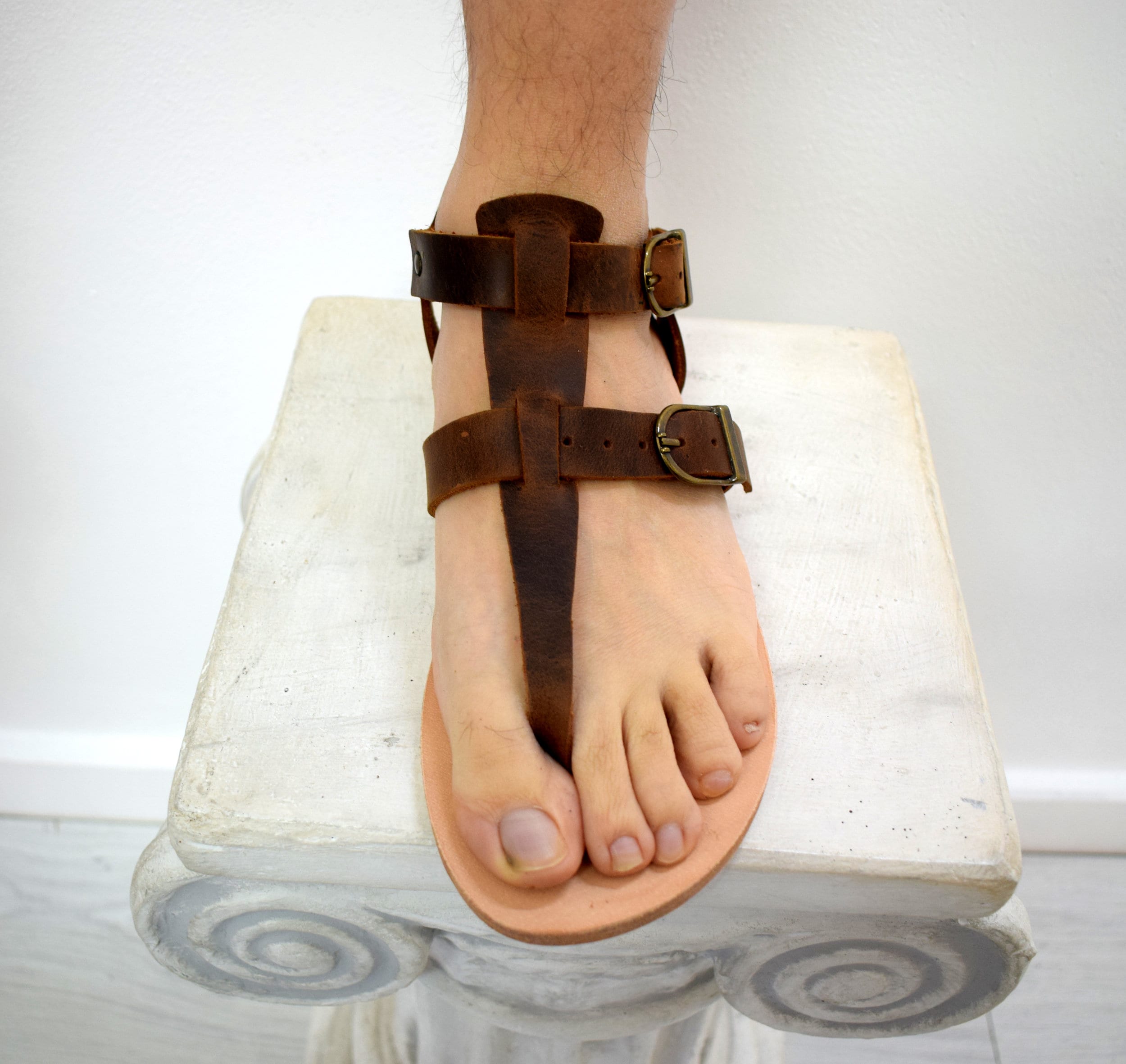 Greek Roman Sandals Gladiator Men Leather Sandals Handmade Leather ...