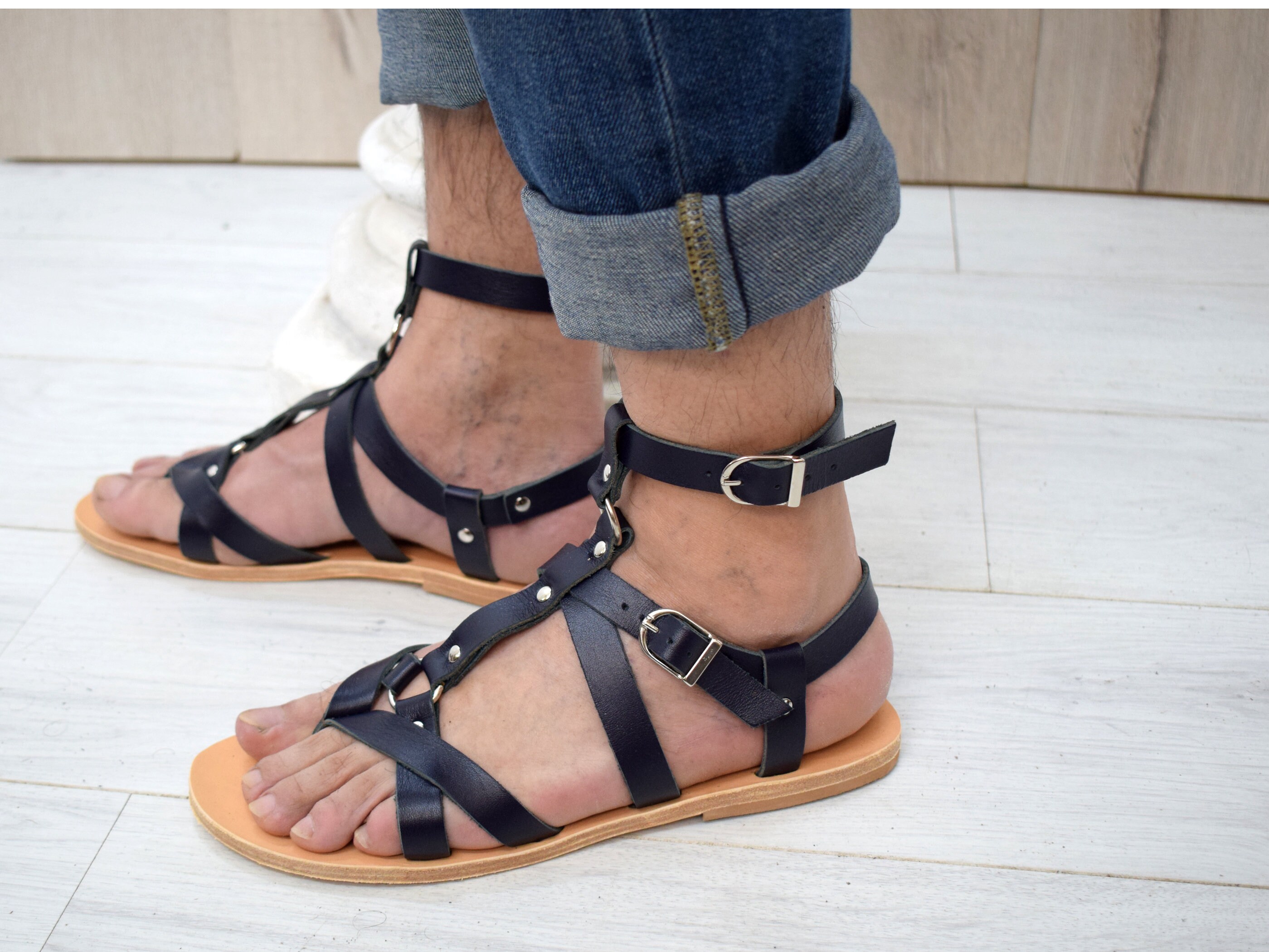Sandals for Men With Straps in a Bold Desing - Etsy