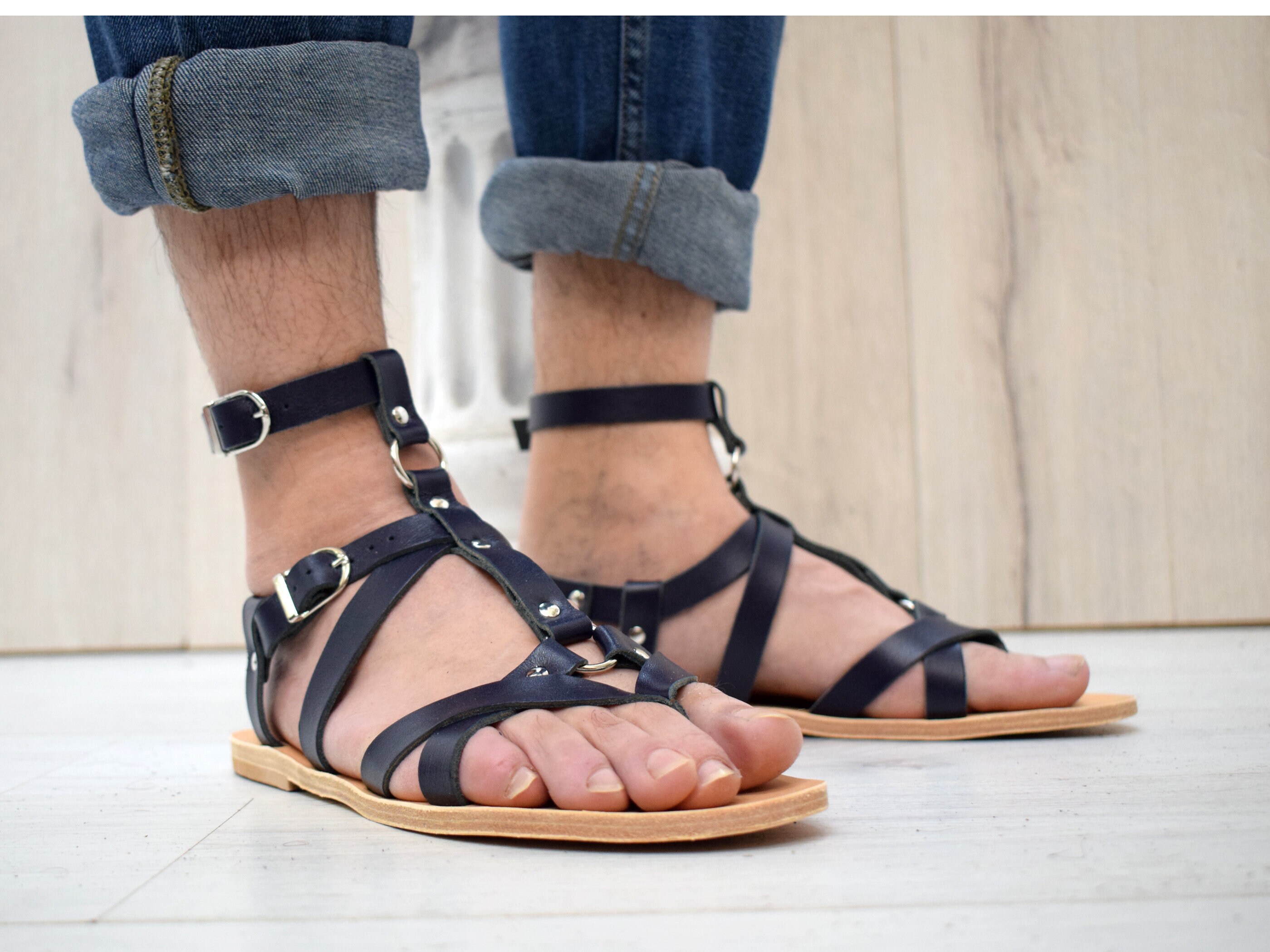 Sandals for Men With Straps in a Bold Desing - Etsy