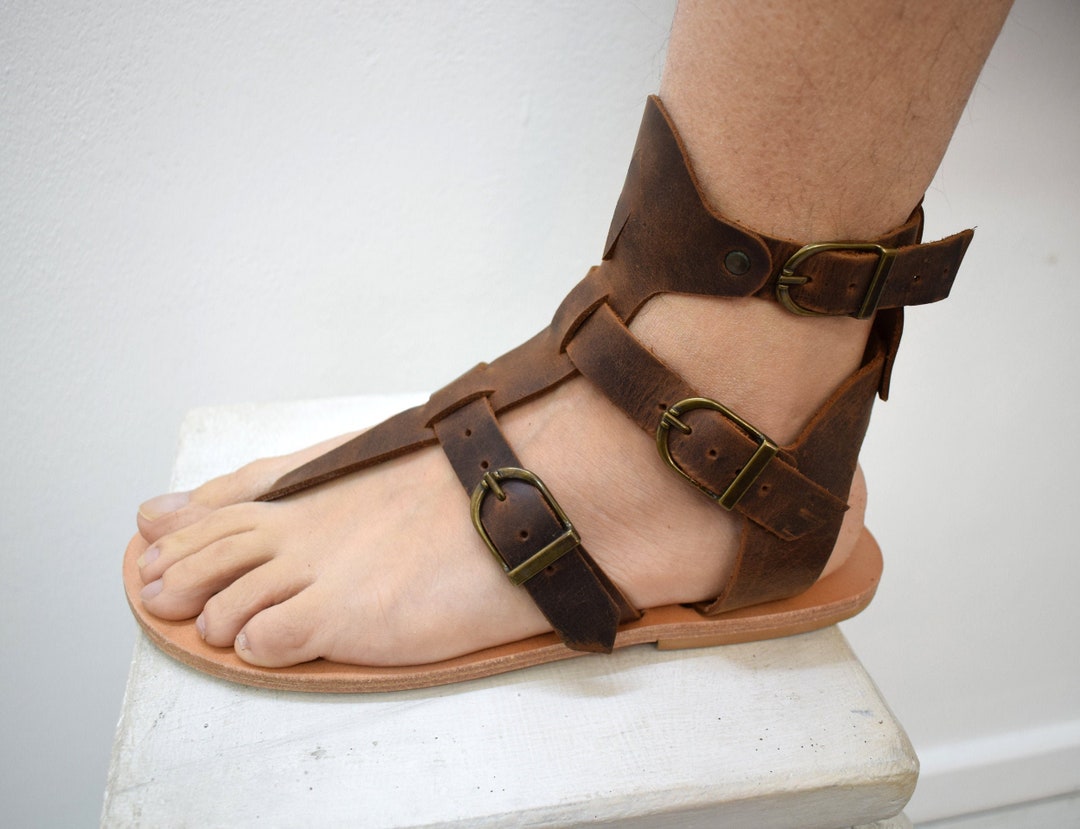 Greek Roman Leather Sandals for Men - Etsy