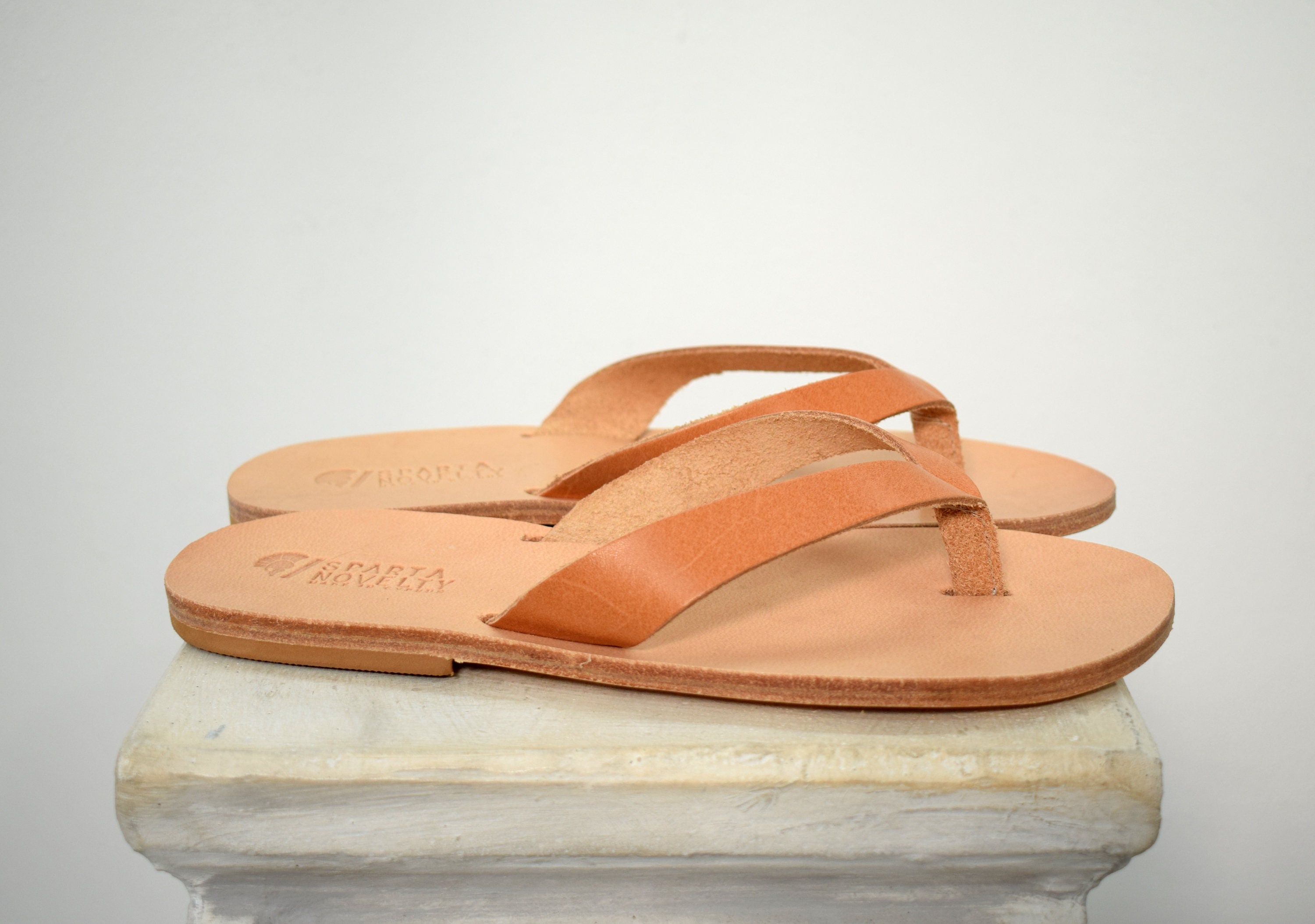 Flip Flop Greek Leather Sandals - Slipers Men, Thongs Brown Color ...