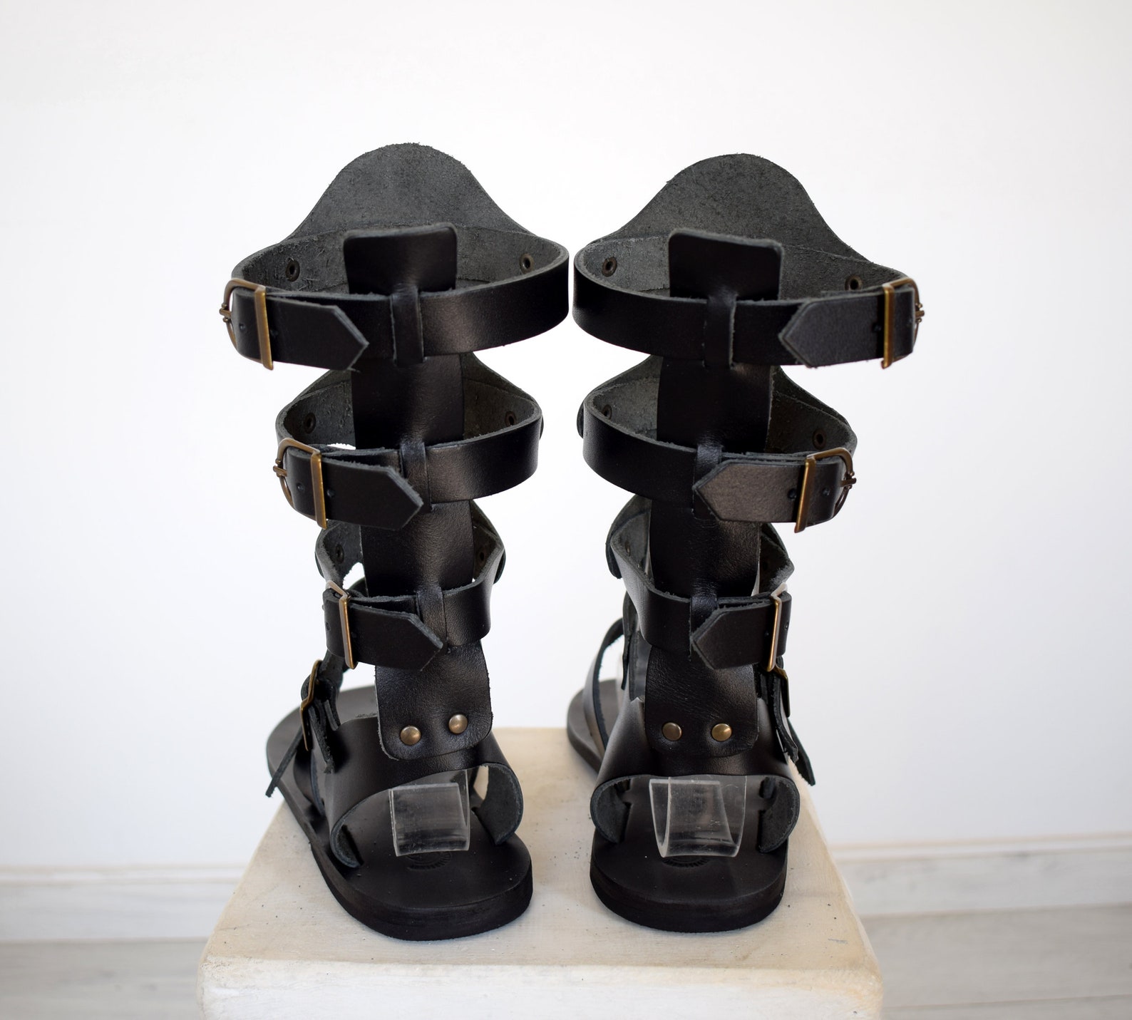 Gladiator Men Sandals, Handmade Leather Black Sandals, Genuine Leather ...