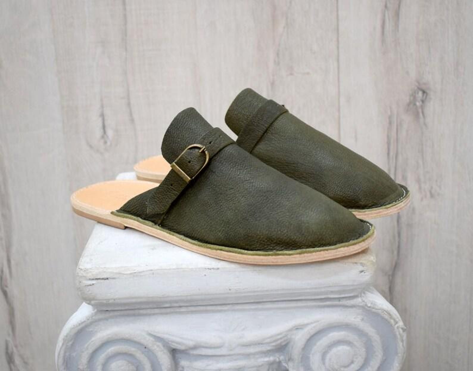 Mens Leather Mules. - Etsy