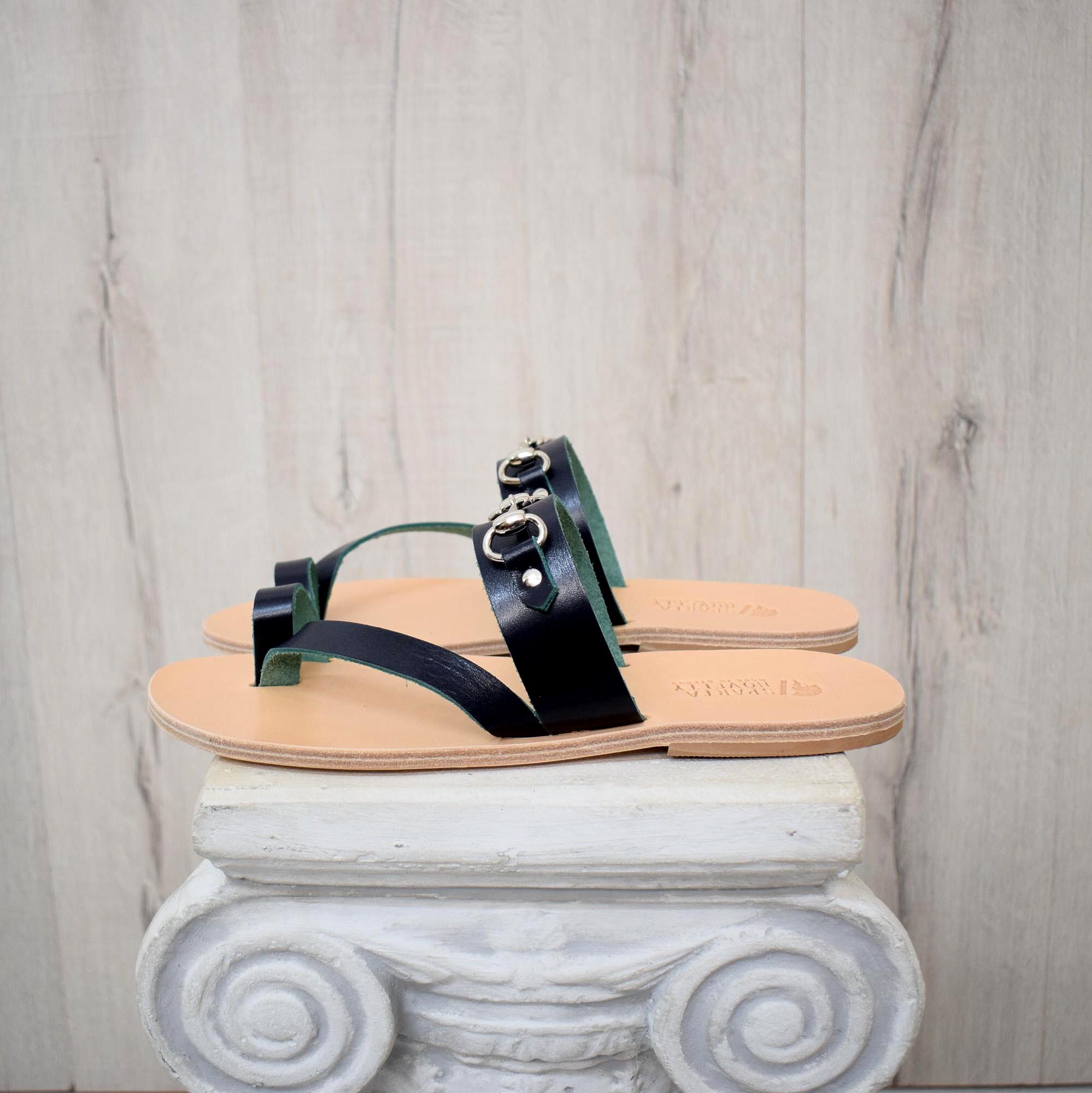 Black Men Sandals With High Quality Genuine Leather and Free Expedited ...