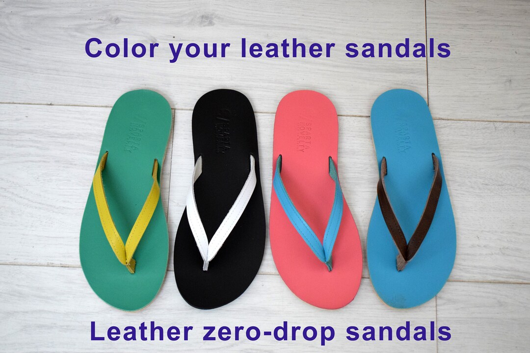 Women's Earthing Flip Flops Sandals in Leather With Your Choice of ...