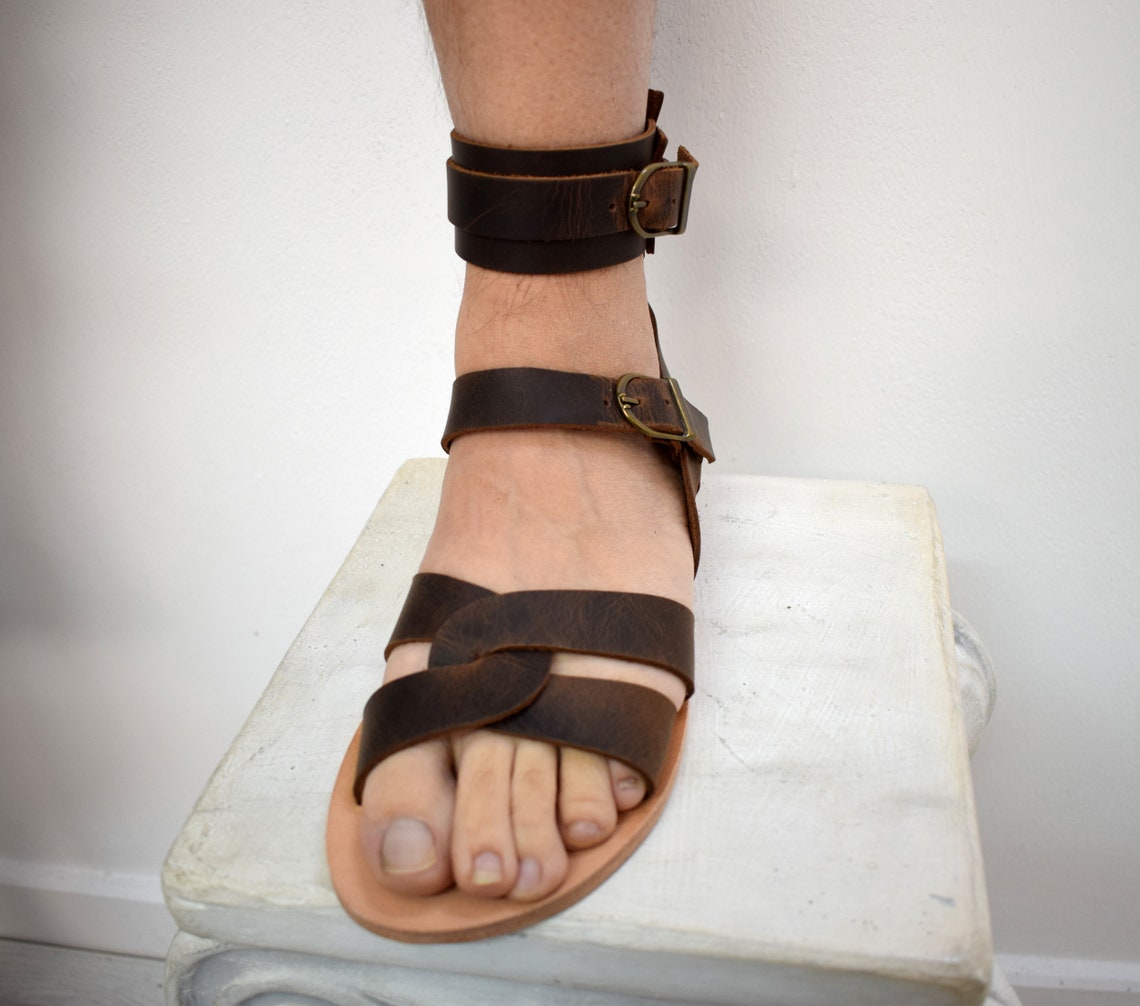Roman Armor Leather Sandals Men Sandals With High Quality - Etsy