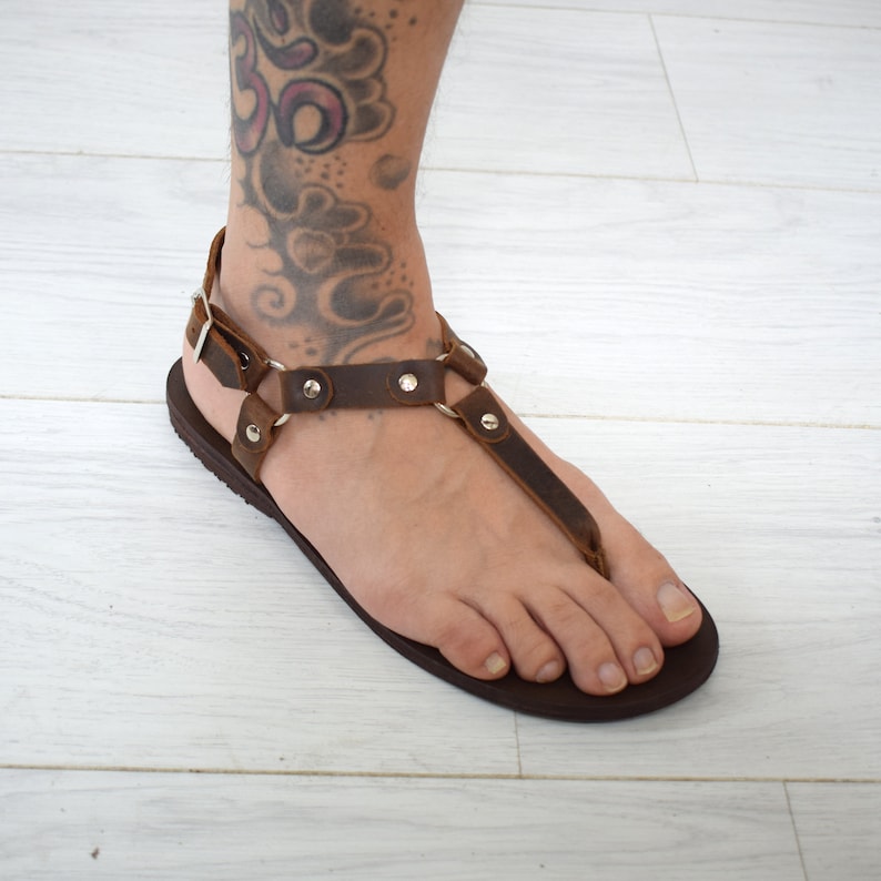Spartacus Gladiator Roman Grecian Spartan Mens Brown Sandals, - Etsy