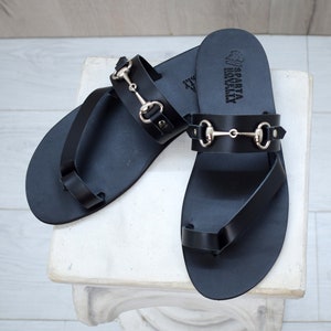 Black Men Sandals With High Quality Genuine Leather and Free Expedited ...