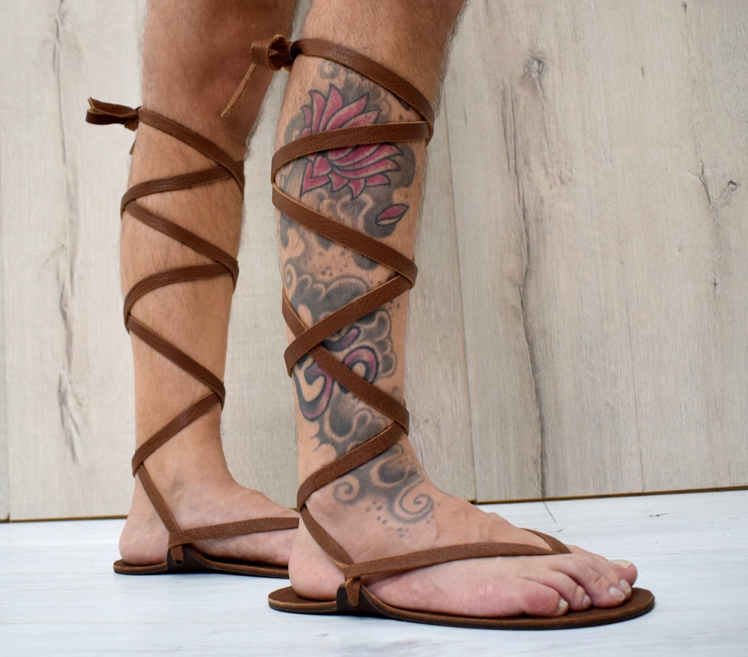Barefoot Roman Gladiator Sandals, Theatrical Style Reminiscent of Royal ...