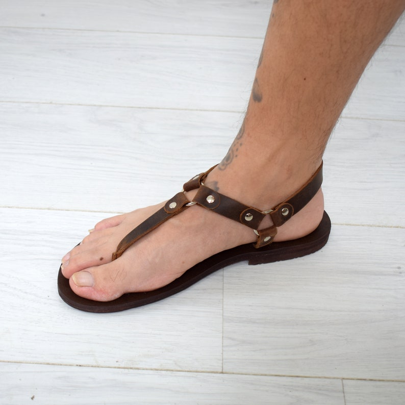 Spartacus Gladiator Roman Grecian Spartan Mens Brown Sandals, - Etsy