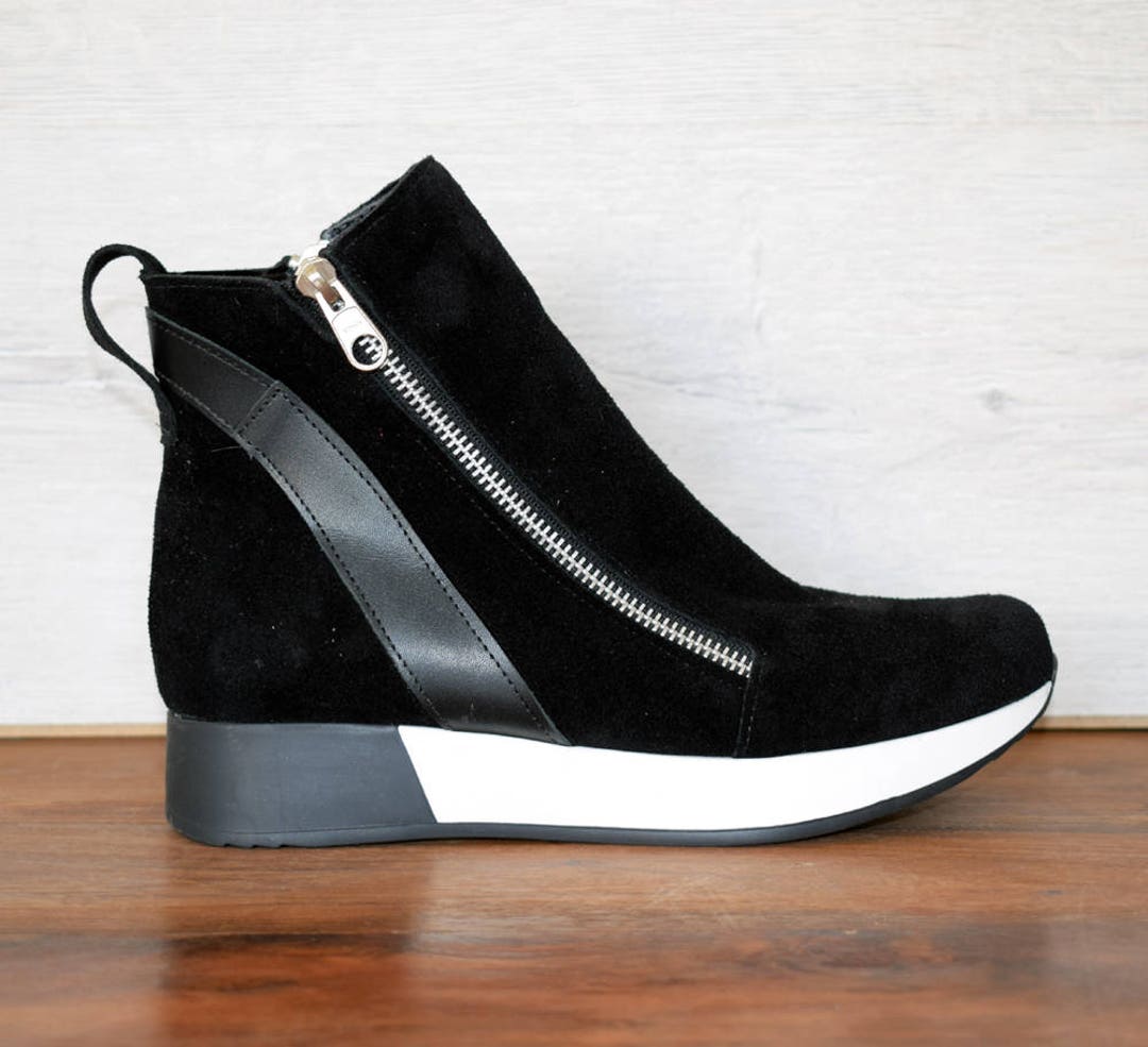 Suede Shoes, Ankle Boots, Zip Shoes, Zipper Shoes, Leather Shoes Women ...