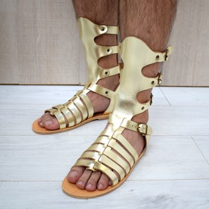 Cosplay Clothing, Εmperor Gladiator Gold Roman Sandals, Movie and ...