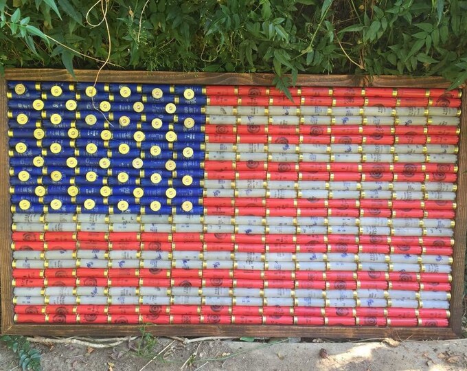 Shotgun Shell American Flag, Large Flag, Rustic Americana, Wall Decor ...