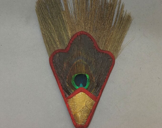 Ritual Peacock Feather Frond Nepal, Ethnic Folk Textile Art Asia, FREE ...