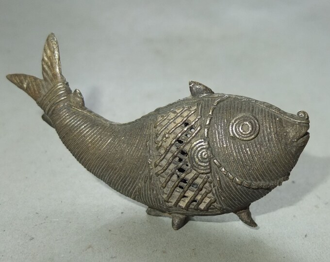Handmade Metal Folk Fish Statue From Orissa India, Indian Tribe Art ...