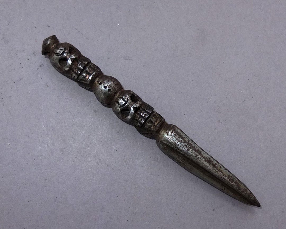 Iron Phurbu Ritual Dagger From Nepal, Shaman Lama Ritual Object ...