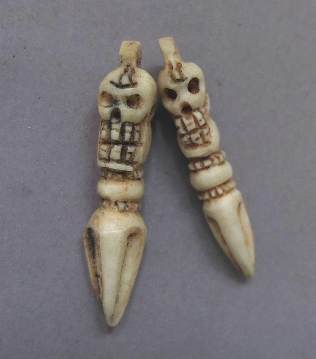 Tibetan Yak Bone Phurba Amulets, Ritual Dagger Pendants, Asia Folk Art ...